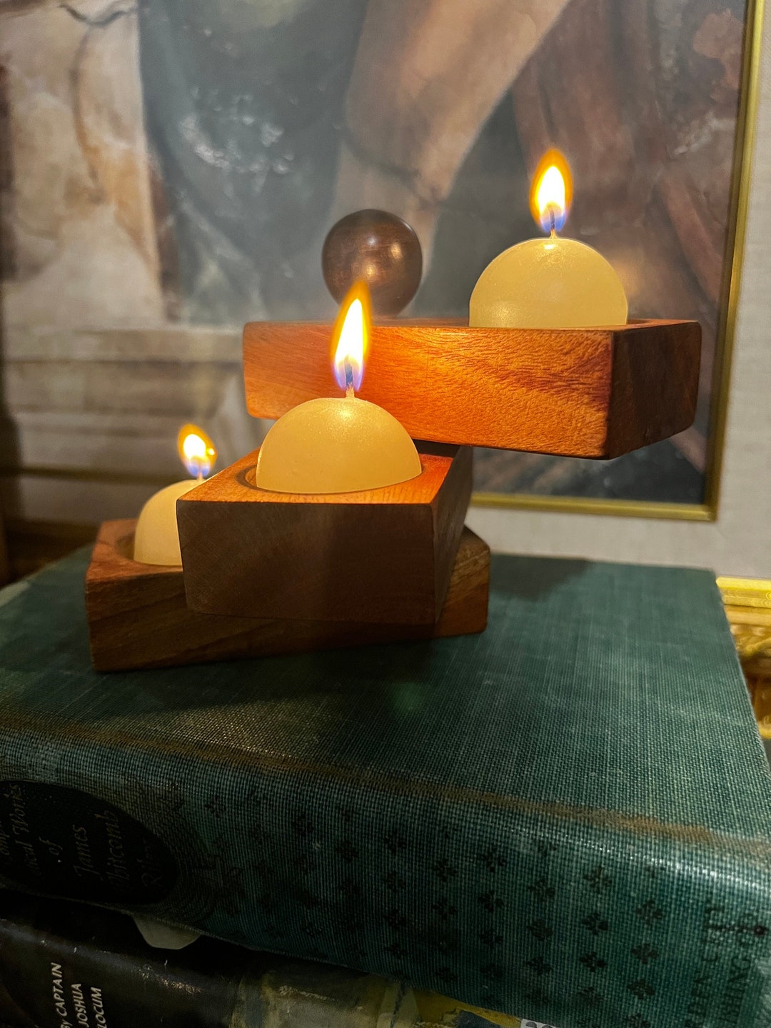 Midcentury Danish Mahogany Foldable 3-tiered Votive Candle Holder - Etsy