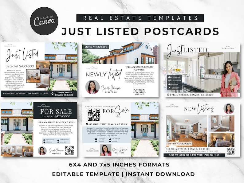 Real Estate Just Listed Postcard Real Estate Marketing - Etsy
