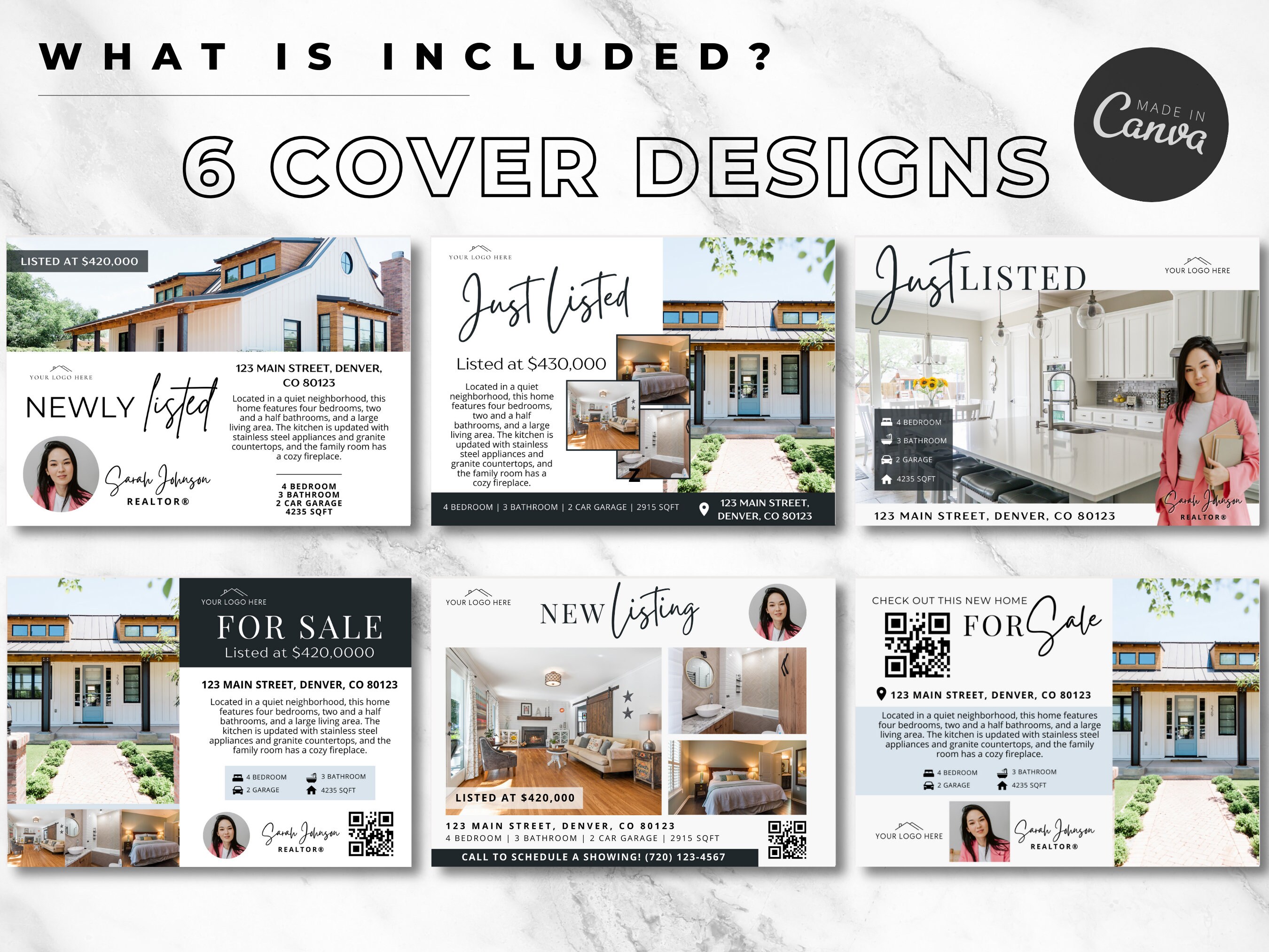 Real Estate Just Listed Postcard Real Estate Marketing - Etsy