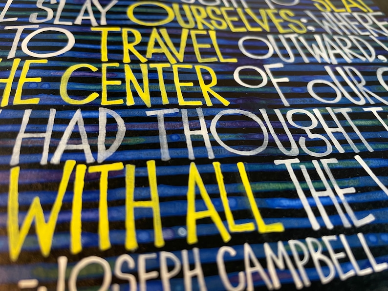 The Hero's Journey Quote by Joseph Campbell, Fine Art Print of an ...