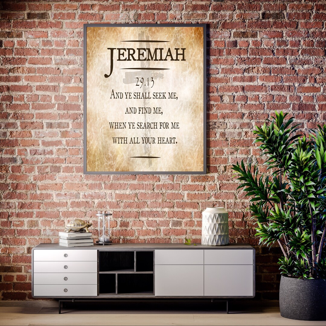 Bible Verses Jeremiah 29.13 - Etsy