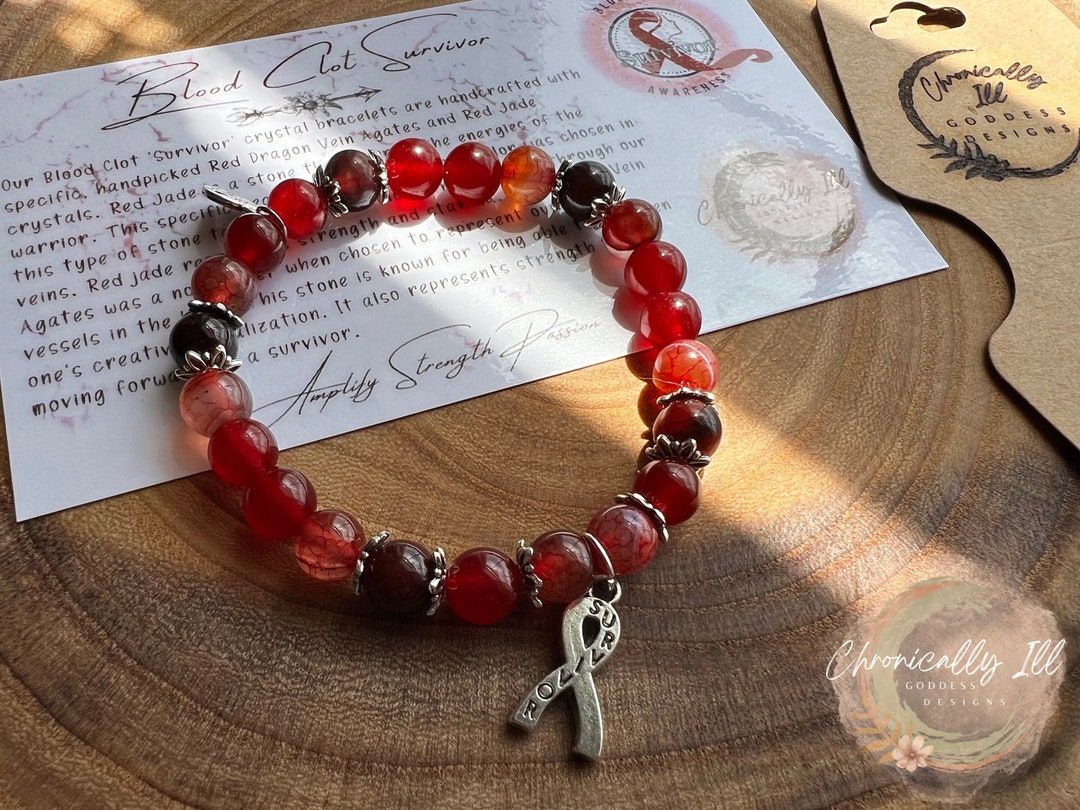 Blood Clot Survivor Crystal Stone Bracelet Energy Jewelry Stroke Dvt ...