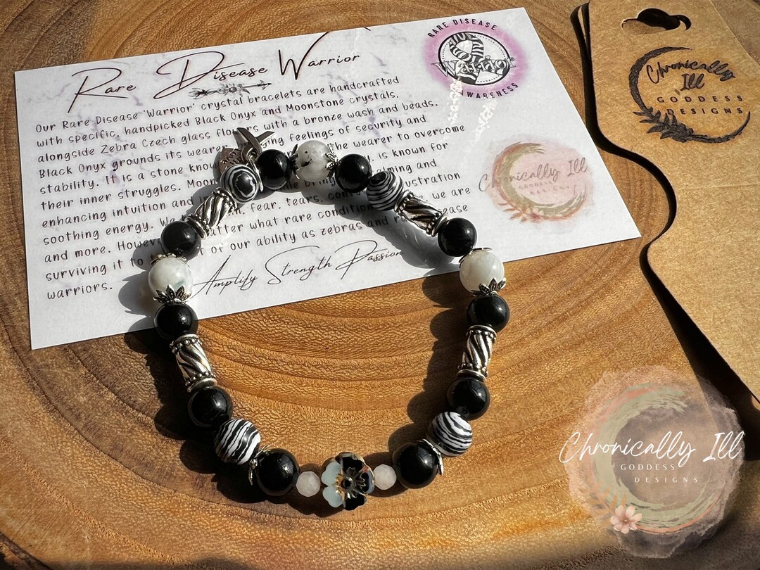 Rare Disease Awareness Zebra Warrior Crystal Bracelet Energy Jewelry ...
