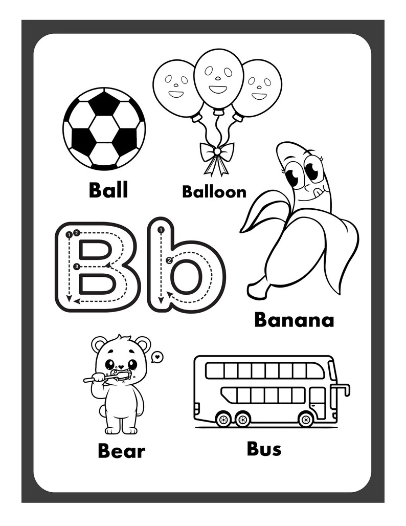 Alphabet Colouring Book for Kids - Etsy