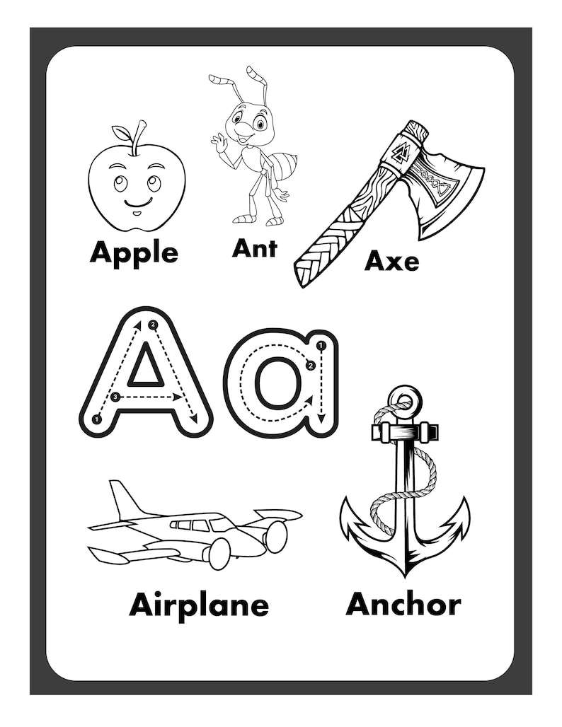Alphabet Colouring Book for Kids - Etsy