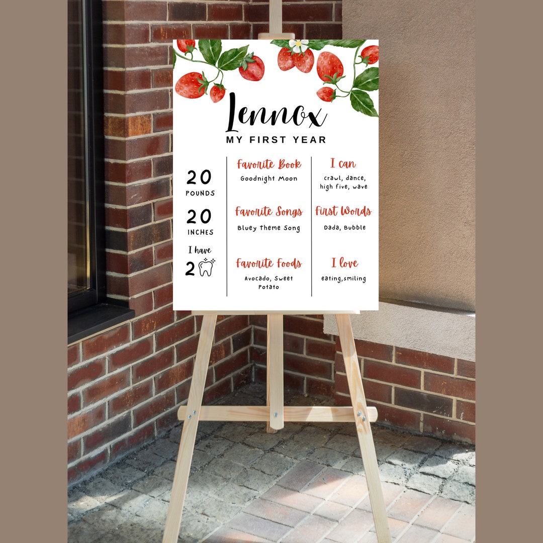 Berry First Birthday Facts Poster 18in X 24in - Etsy