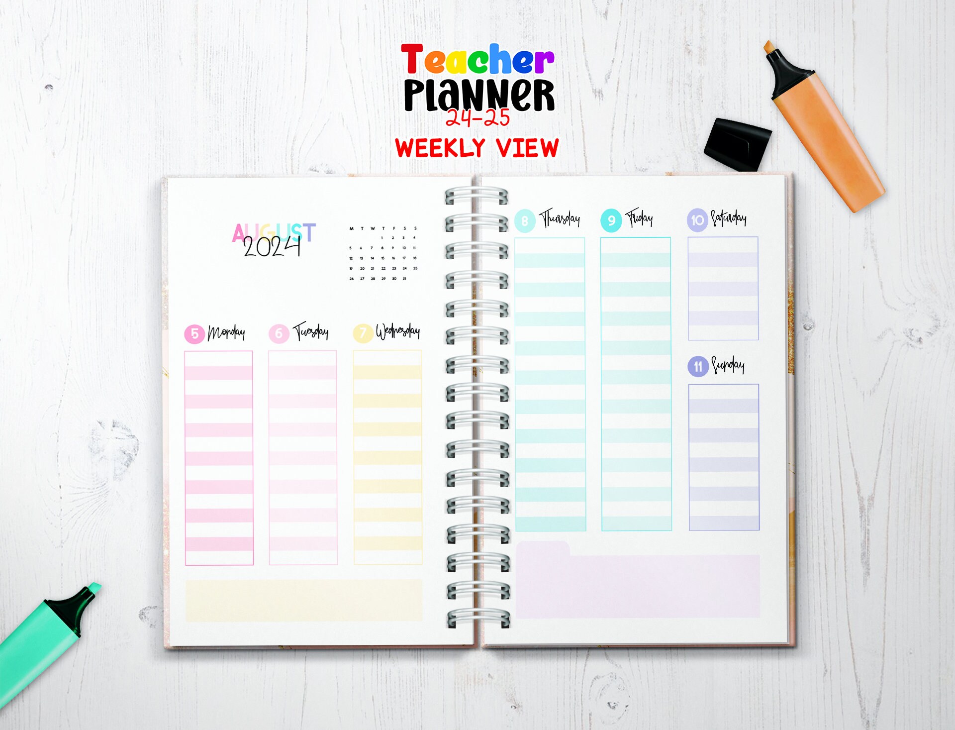 Teacher Planner 2024 2025/ Weekly Planner / Students Information ...