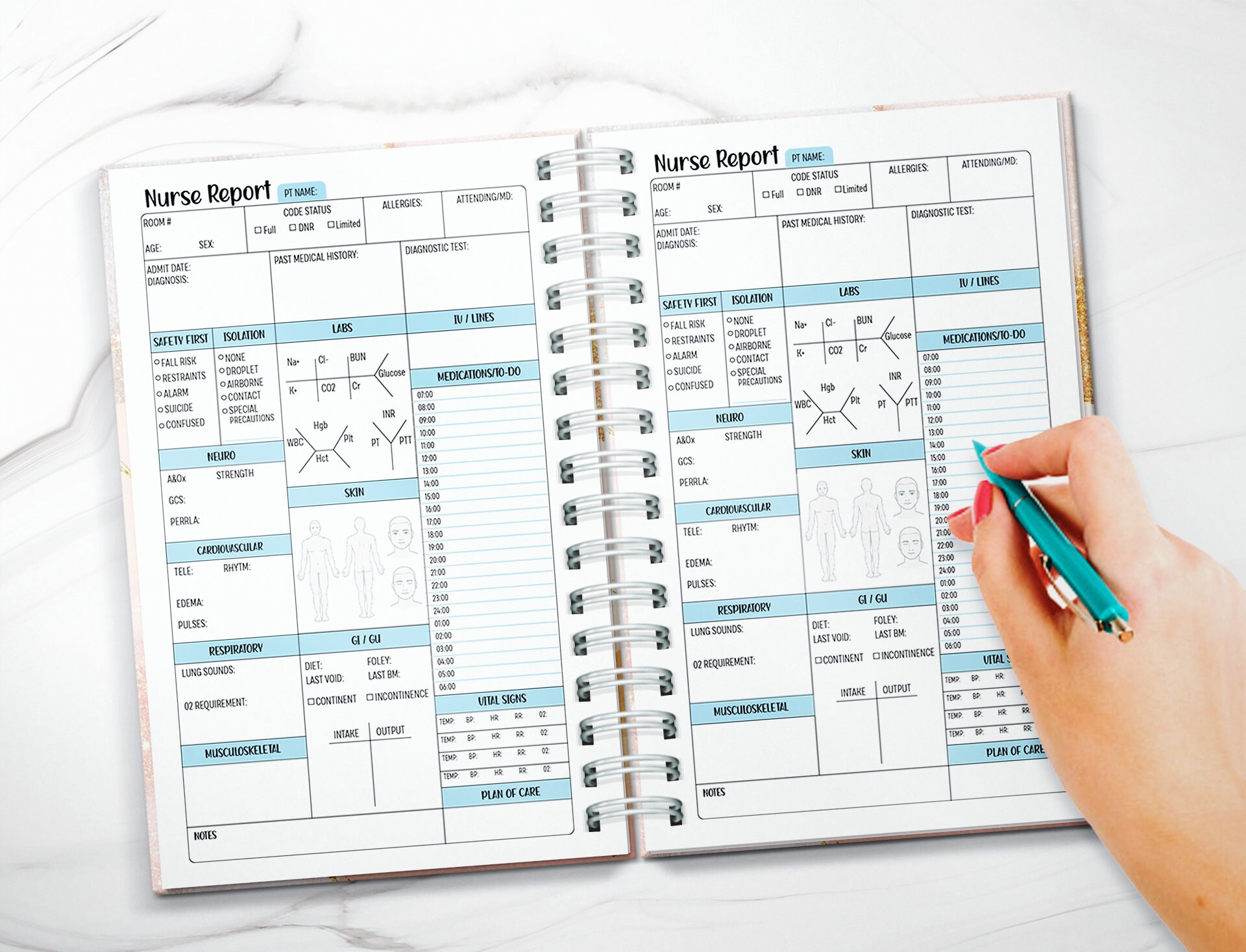 NURSE REPORT SHEET / Nursing Report Notebook / Nursing Daily Report - Etsy