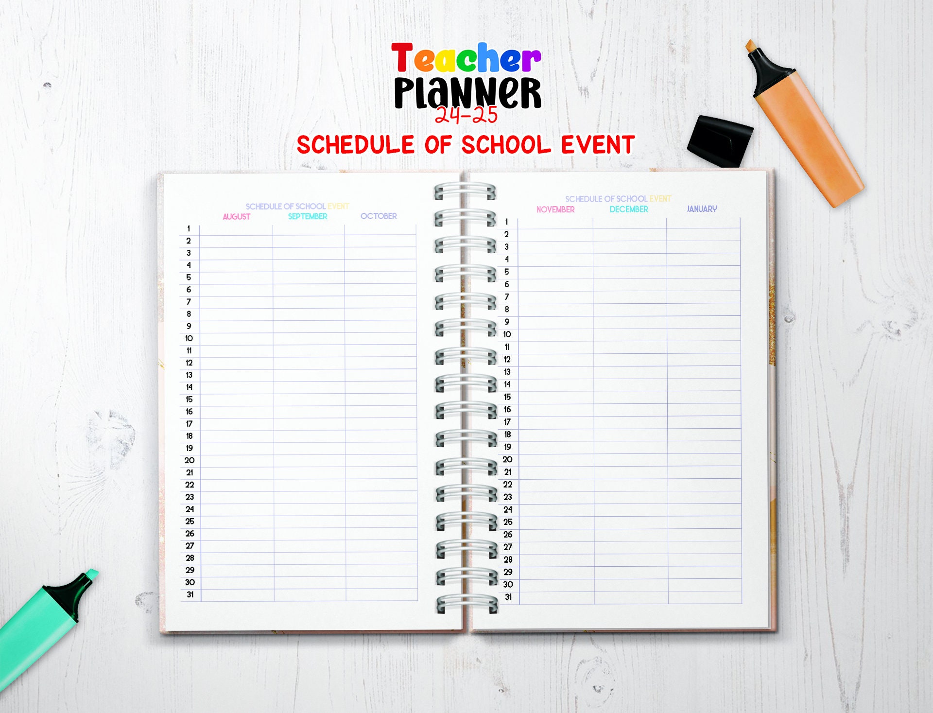 Teacher Planner 2024 2025/ Weekly Planner / Students Information ...