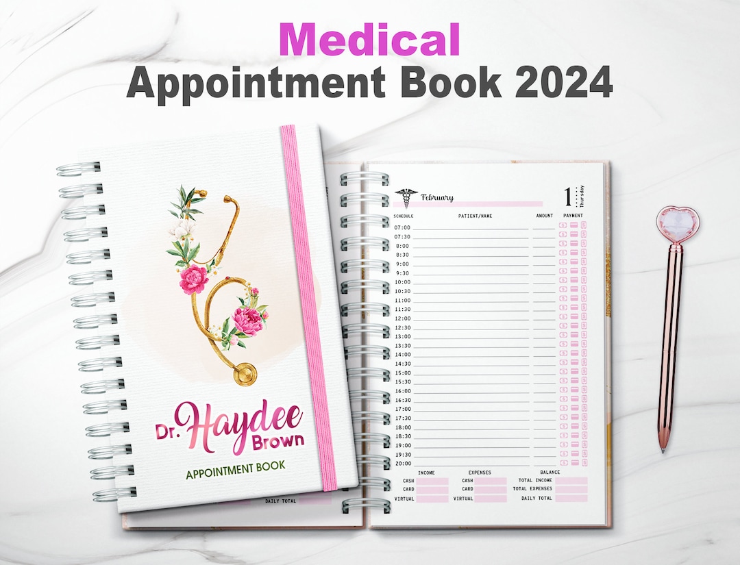 Doctor Appointment Book 2024 / Medical Appointment Book / Doctor Daily ...