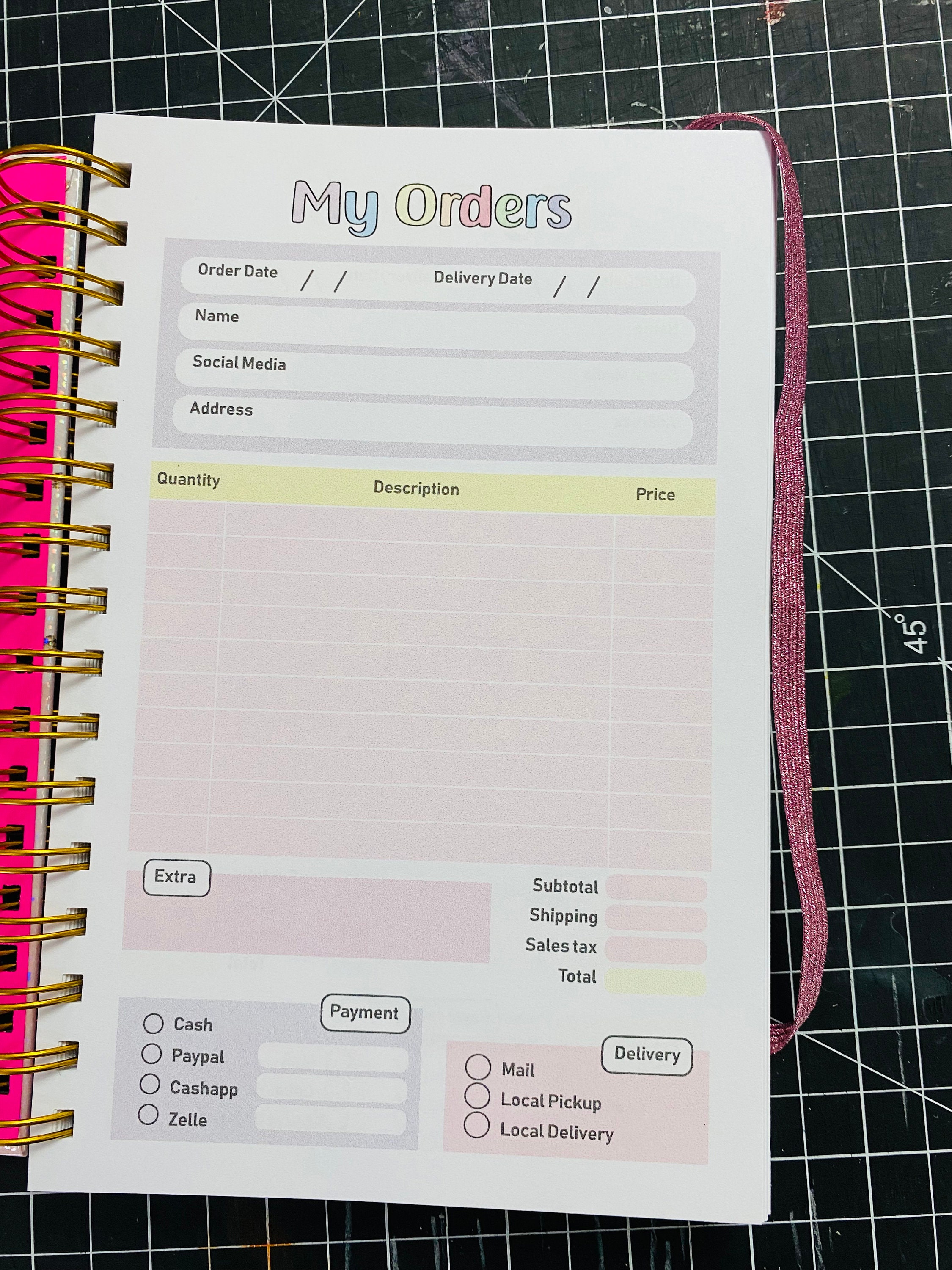 Personalized Order Book / Hard Cover / Half Letter / 240 Pages / With ...