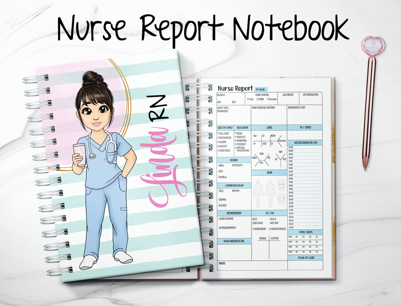 Nurse Report Notebook: Laminated Hard Cover, Daily Patient Records - Etsy