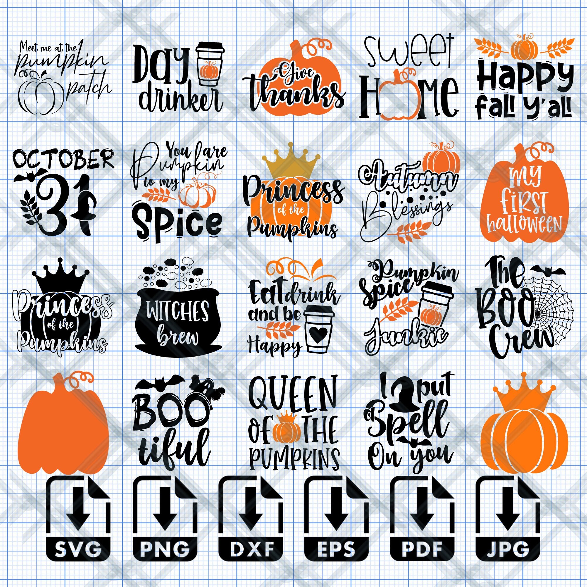 Svg Png Halloween Bundle Pack 20 - Etsy