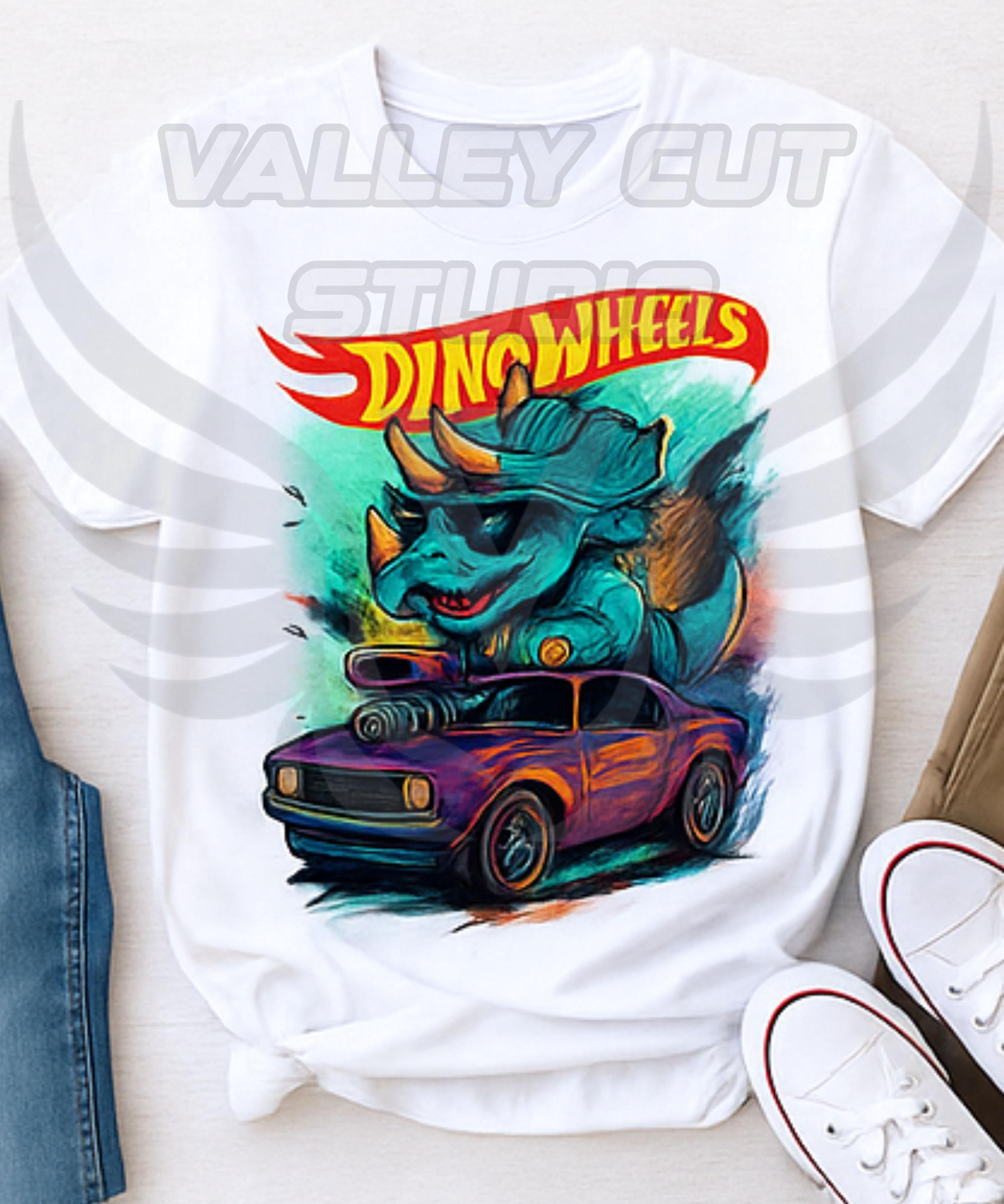 Dino Wheels Dinosaur Car PNG | Kids T-shirt Design | Triceratops & T ...