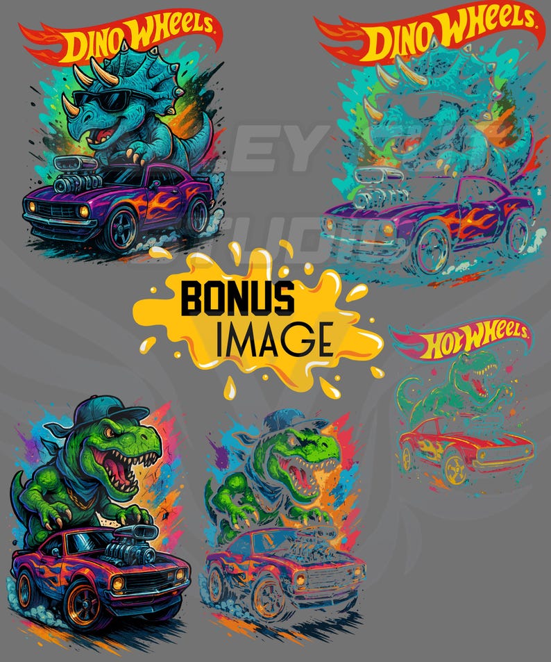 Dino Wheels Dinosaur Car PNG | Kids T-shirt Design | Triceratops & T ...