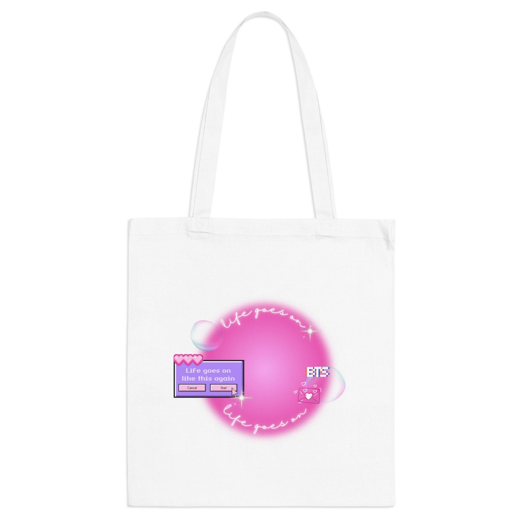 Kpop Tote Bag, BTS Tote, Life Goes On, Canvas Bag, Aesthetic Korean ...