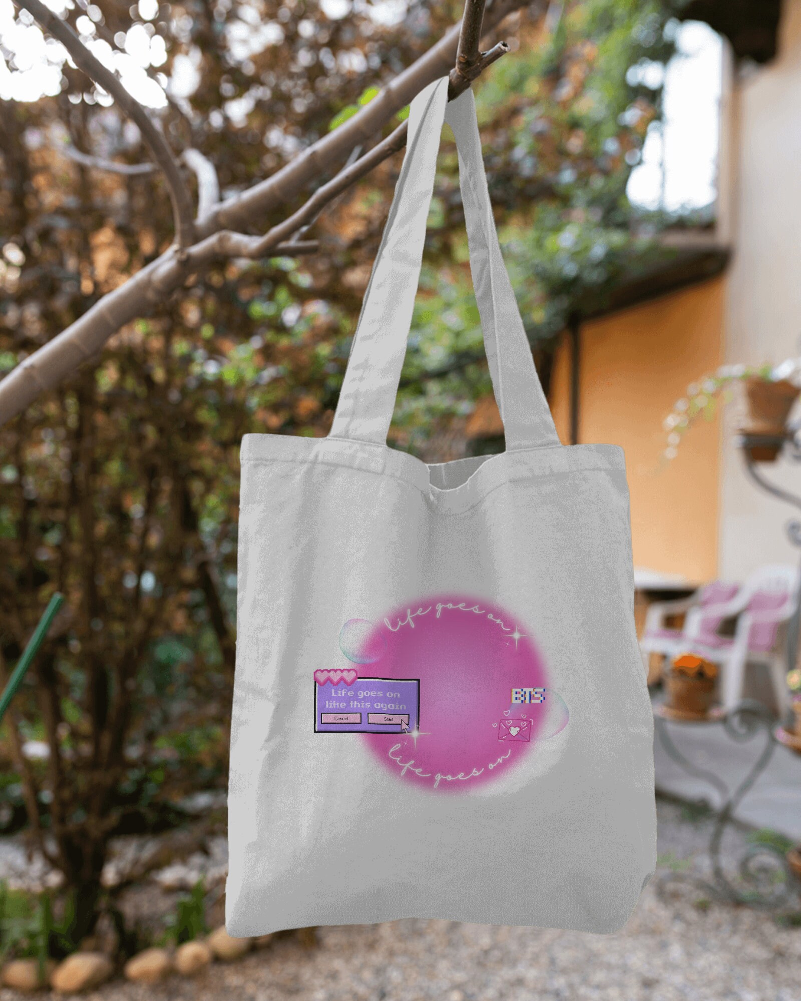 Kpop Tote Bag, BTS Tote, Life Goes On, Canvas Bag, Aesthetic Korean ...