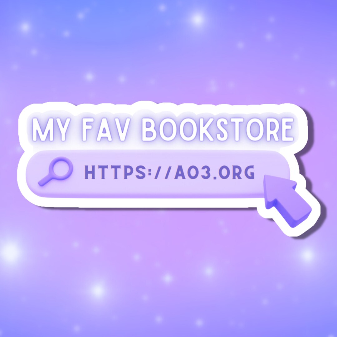 My Favorite Bookstore AO3 Sticker, Archive of Our Own, Fanfiction ...