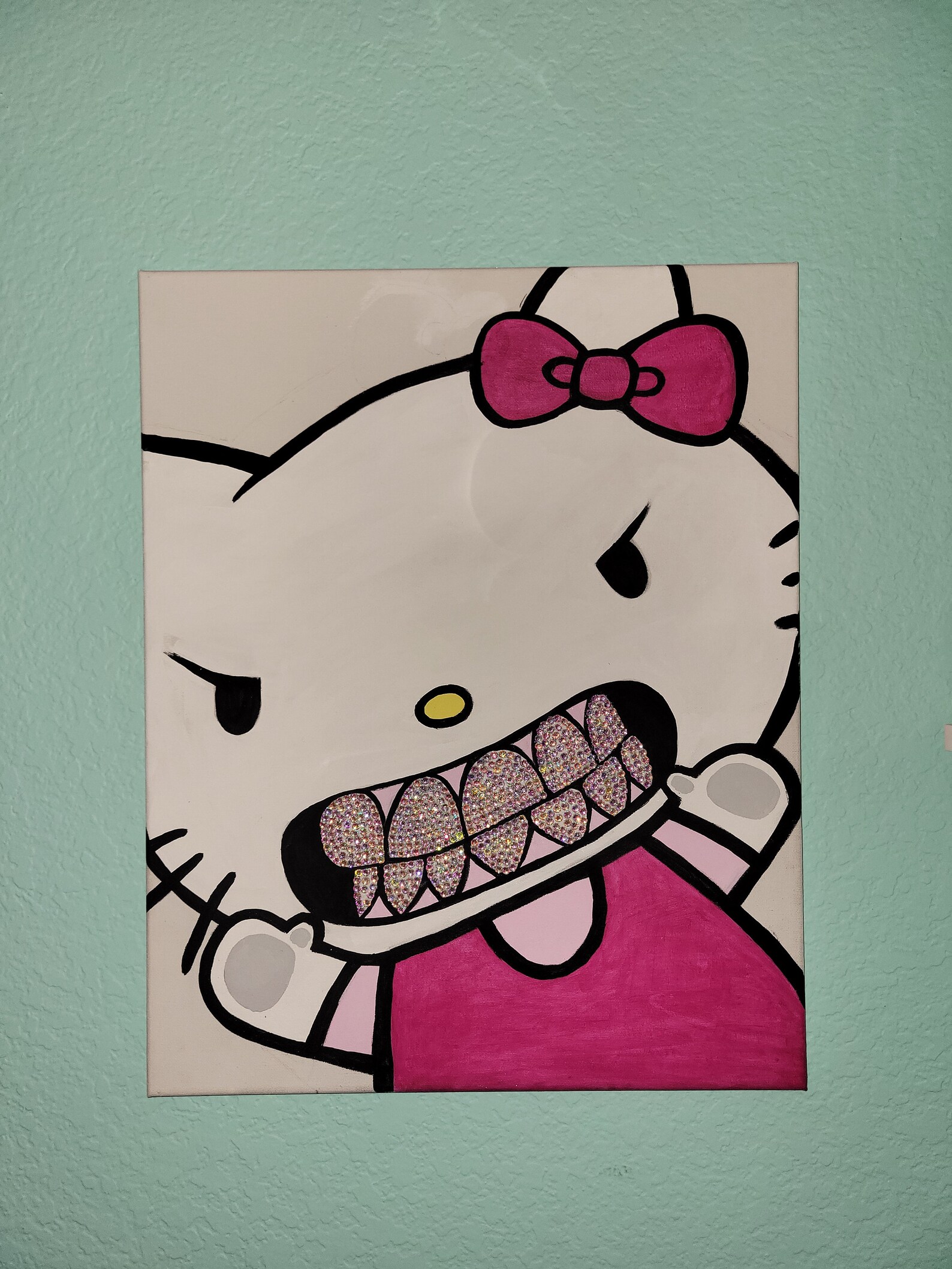 Hello Kitty With Grills Painting - Etsy Hong Kong