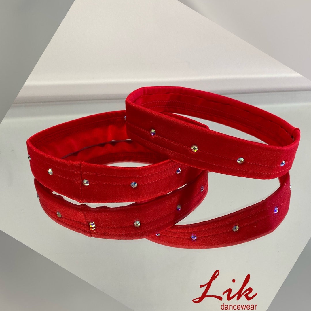 Garters Money Holders Pair Red Spandex With Rhinestone Crystals - Etsy