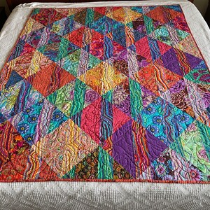 Large Quilt Floral Kaffe Fassett With Minky Mallard Backing and Bamboo ...