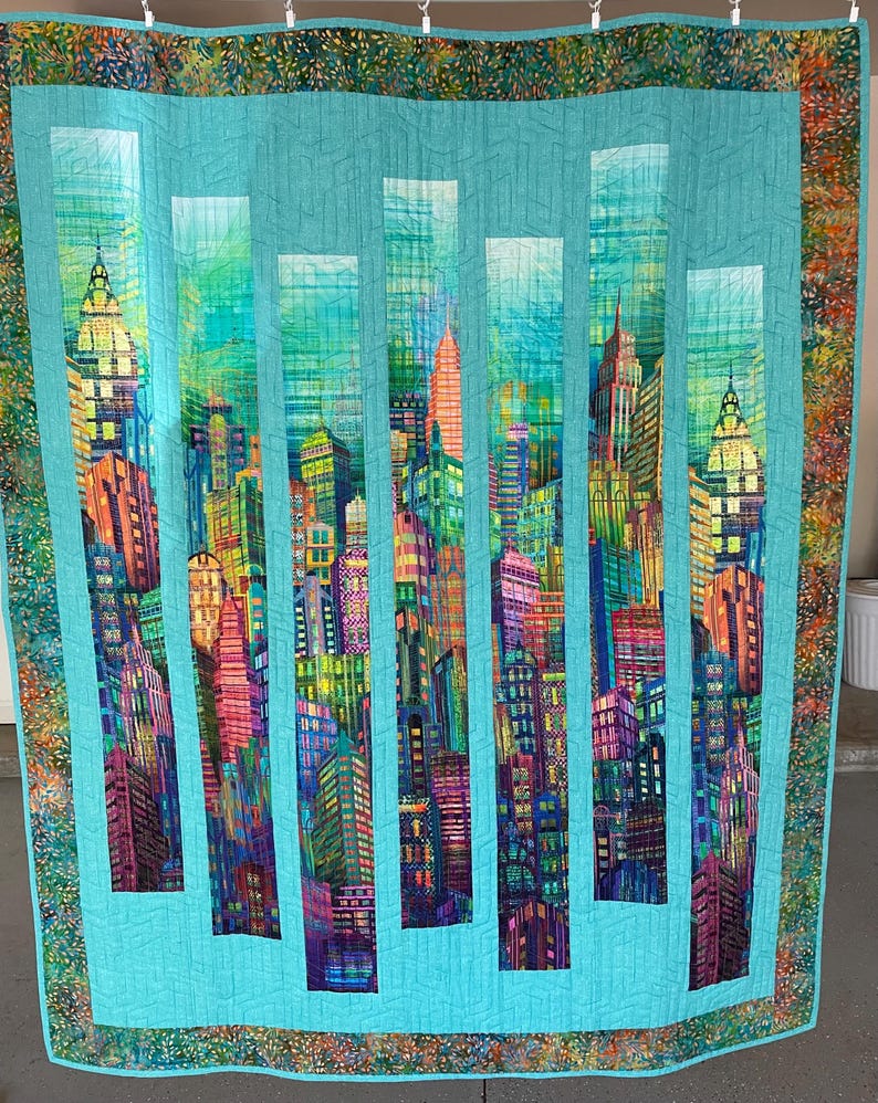 Fractured Cityscape Quilt - Etsy