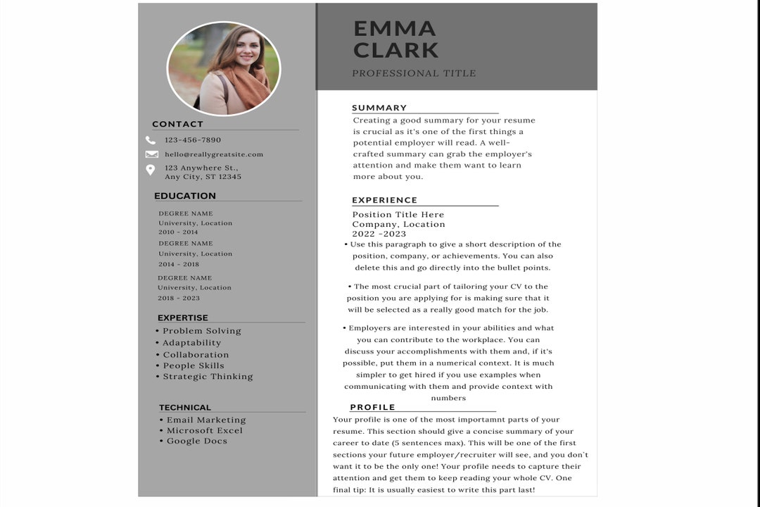 Simple Student Resume - Etsy