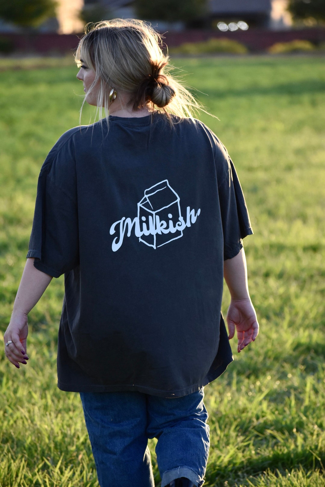 Milkish Logo, Heavyweight T-shirt, Minimalist, Neutral Tee, Comfortable ...