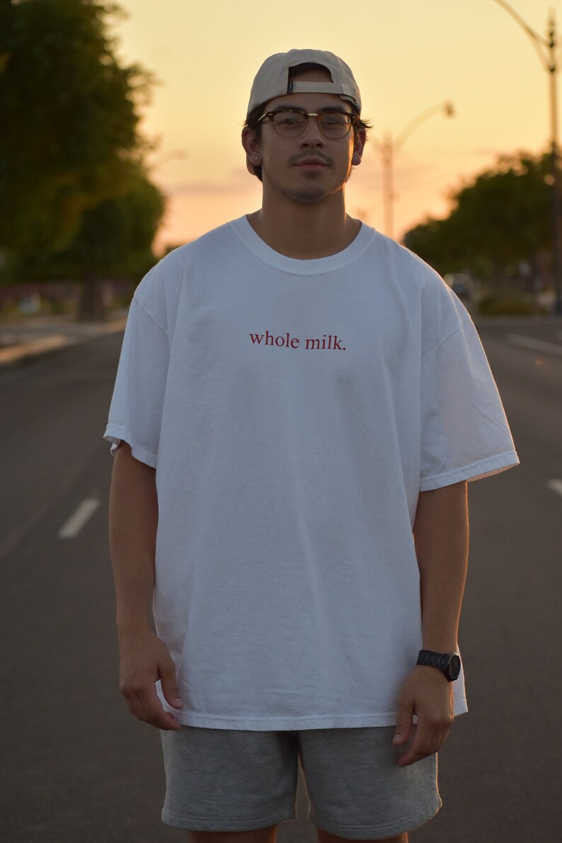 Whole Milk, Heavyweight T-shirt, Minimalist, Neutral Tee, Comfortable ...
