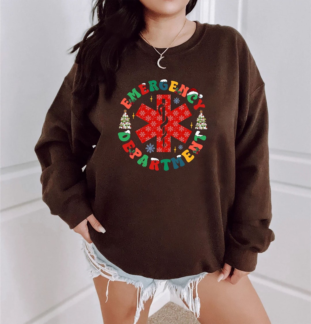 Christmas ER Nurse Emergency Room Tech Sweatshirt Emergency - Etsy