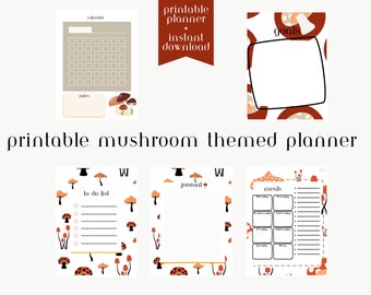 Forest Themed Planner Bundle/mushroom Themed Planner/digital Planner ...