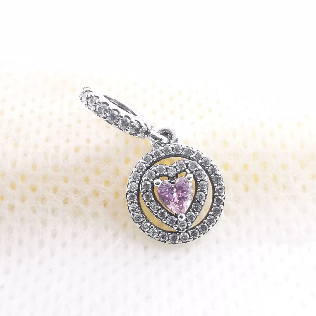 PANDORA Sparkling Double Halo Heart Charm Pendant 791476 - Etsy