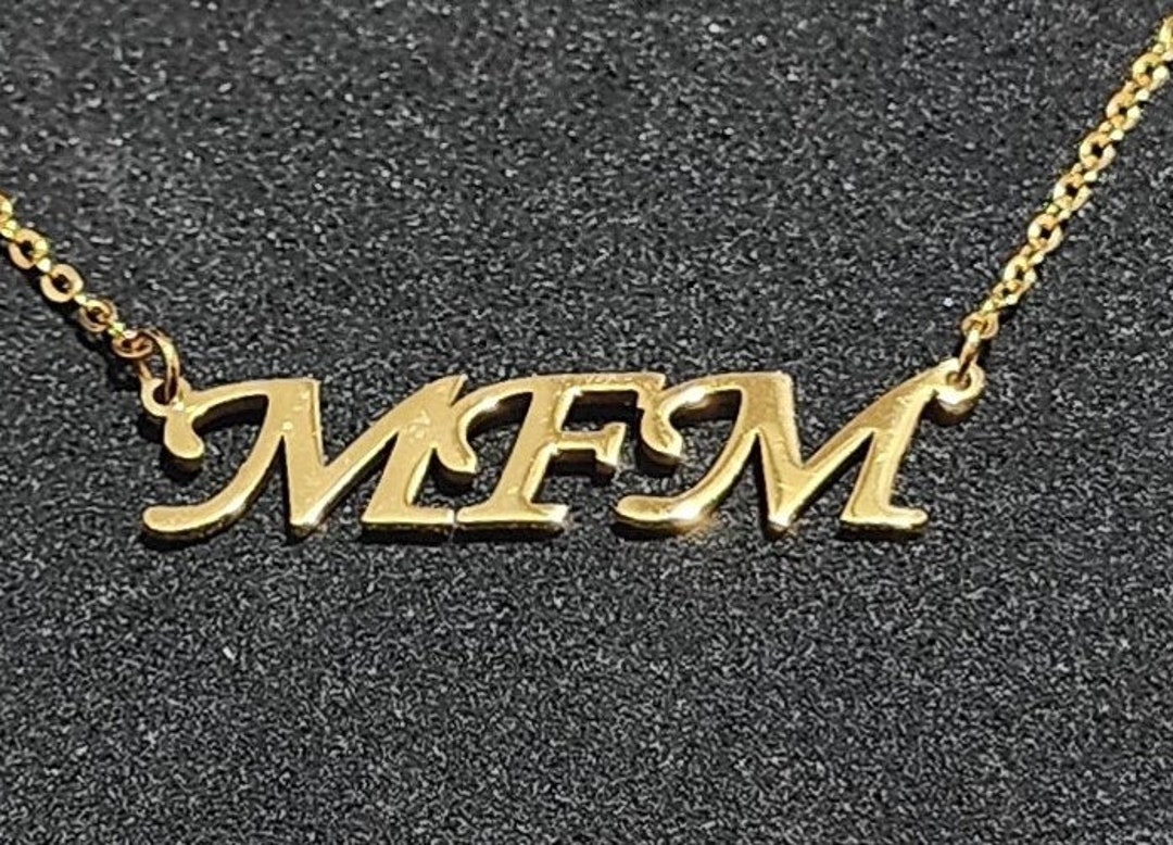 MFM Necklace, Gold Plated MFM Swinger Lifestyle Necklace 45 Cm ...
