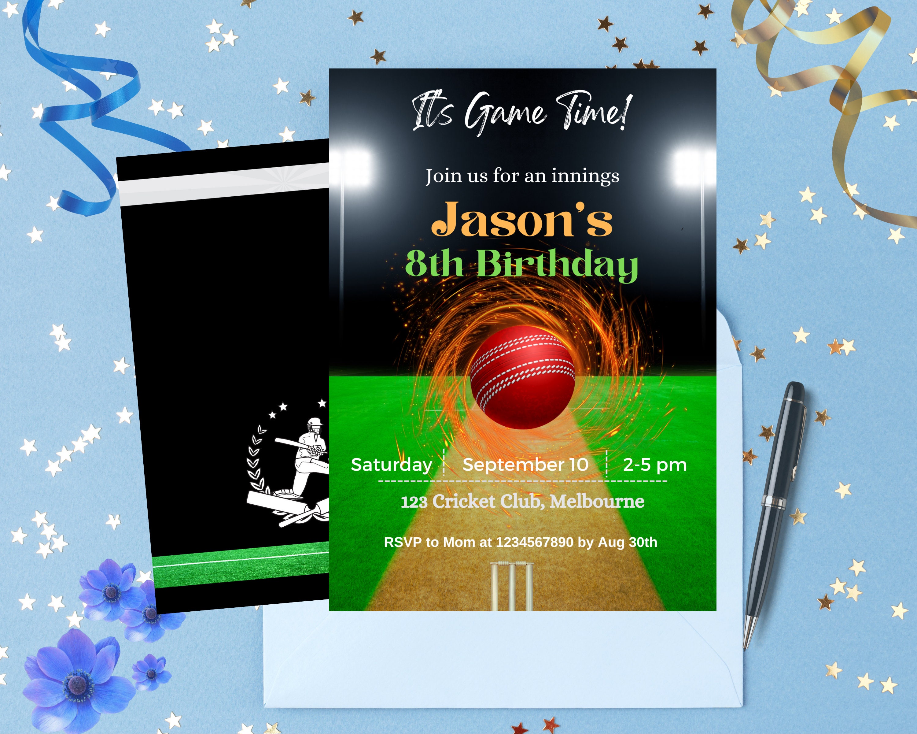 Cricket Birthday Template Custom EDITABLE, PRINTABLE Digital Card ...