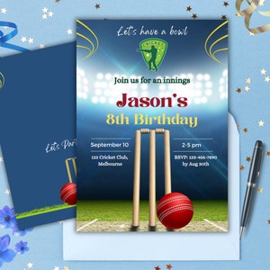 Cricket Theme Birthday Template EDITABLE, Sports Theme, PRINTABLE ...