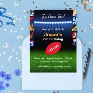 AFL Birthday Template Custom EDITABLE, PRINTABLE Digital Card ...