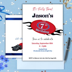AFL Birthday Invitation | Sports Party Invite | Footy Theme | Australia ...