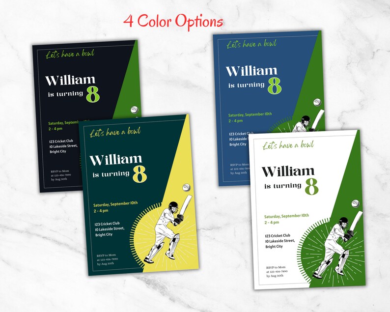 Cricket Theme Birthday Template EDITABLE, Sports Theme, PRINTABLE ...