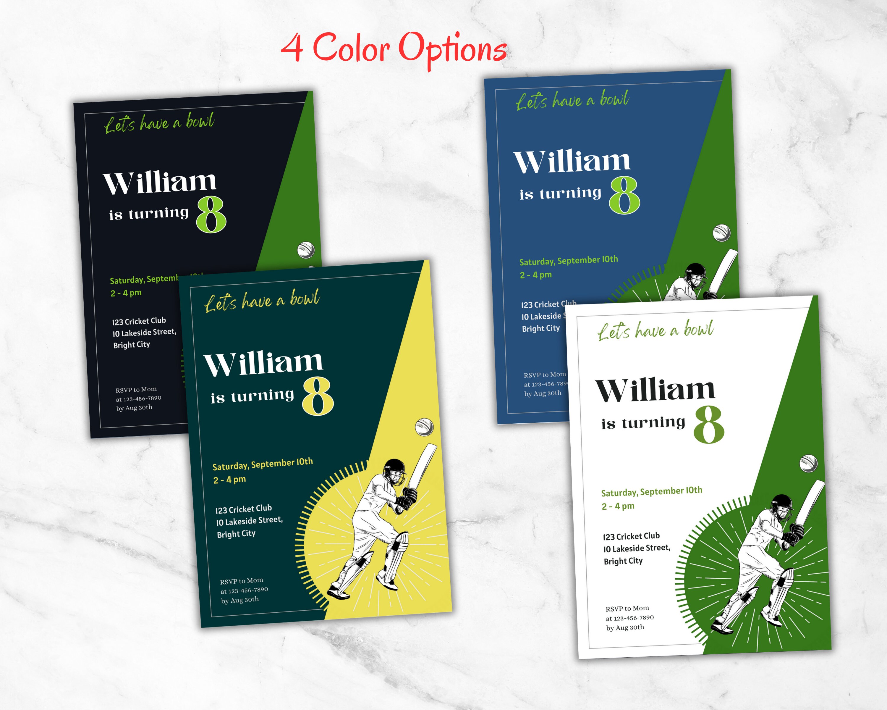 Cricket Theme Birthday Template EDITABLE, Sports Theme, PRINTABLE ...