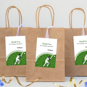 Cricket Theme Thank You Tags, EDITABLE, Sports Theme, Kids Birthday ...