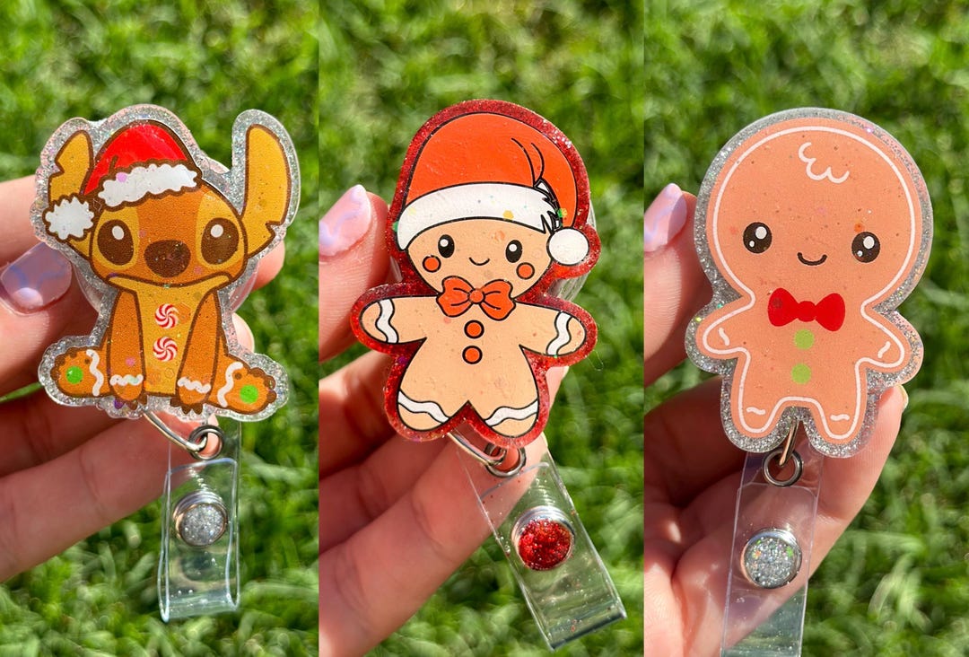 Gingerbread Man Badge Reels, ID Badge Holder, Retractable Badge Reel ...