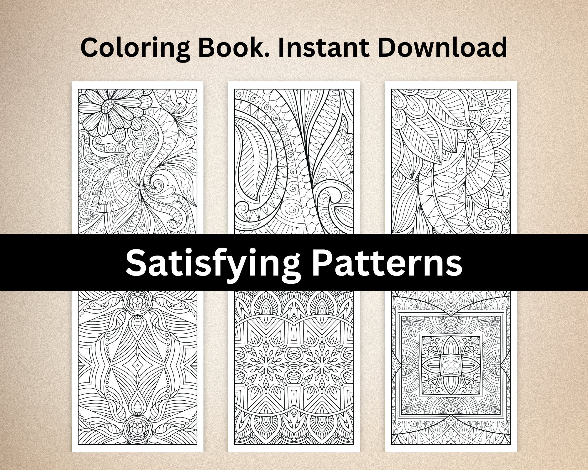 Satisfying Patterns Adult Coloring Book, Adult Coloring Pages ...
