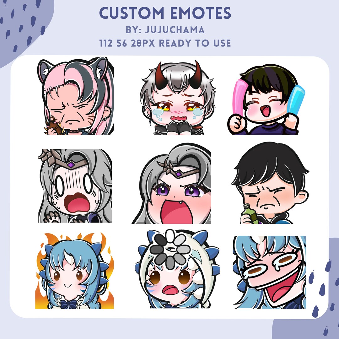 CUSTOM EMOTES. Anime Style. Twitch and Discord Emoji. Chibi Style ...