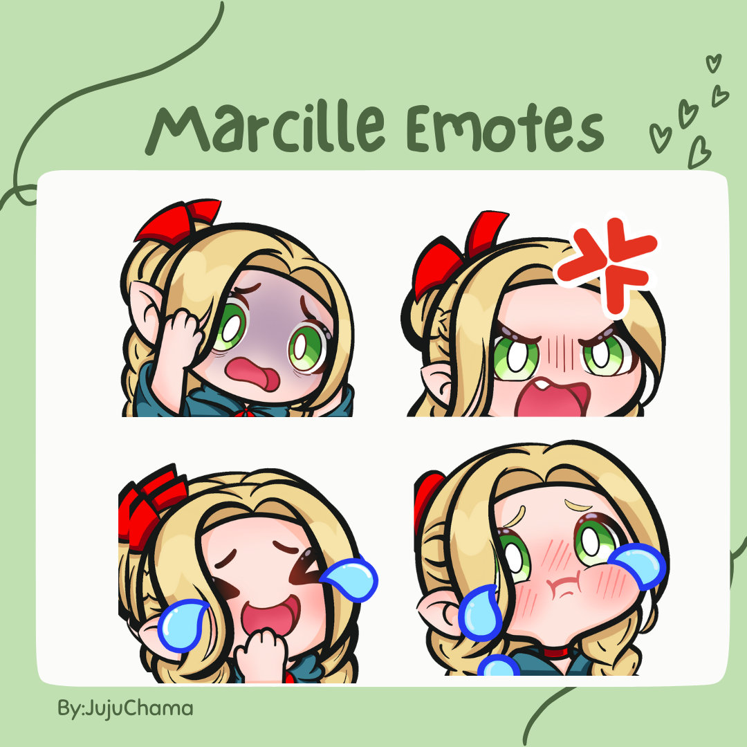 Marcille EMOTE SET Dungeon Meshi Delicious in Dungeon Emote for Twitch ...