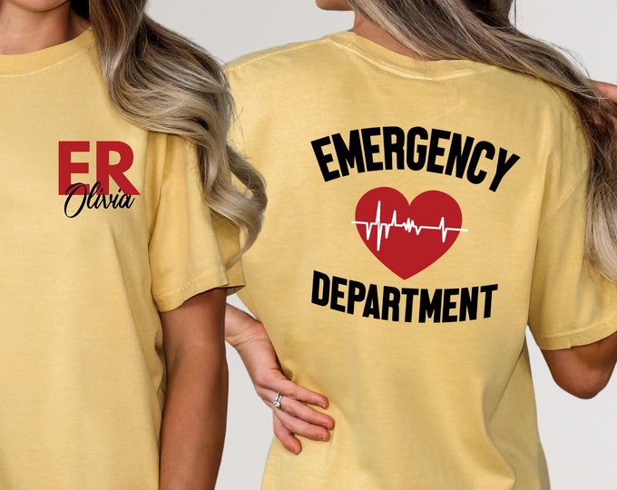 Emergency Department Shirt, ER Nurse Tee, Custom Emergency Nurse Shirt ...
