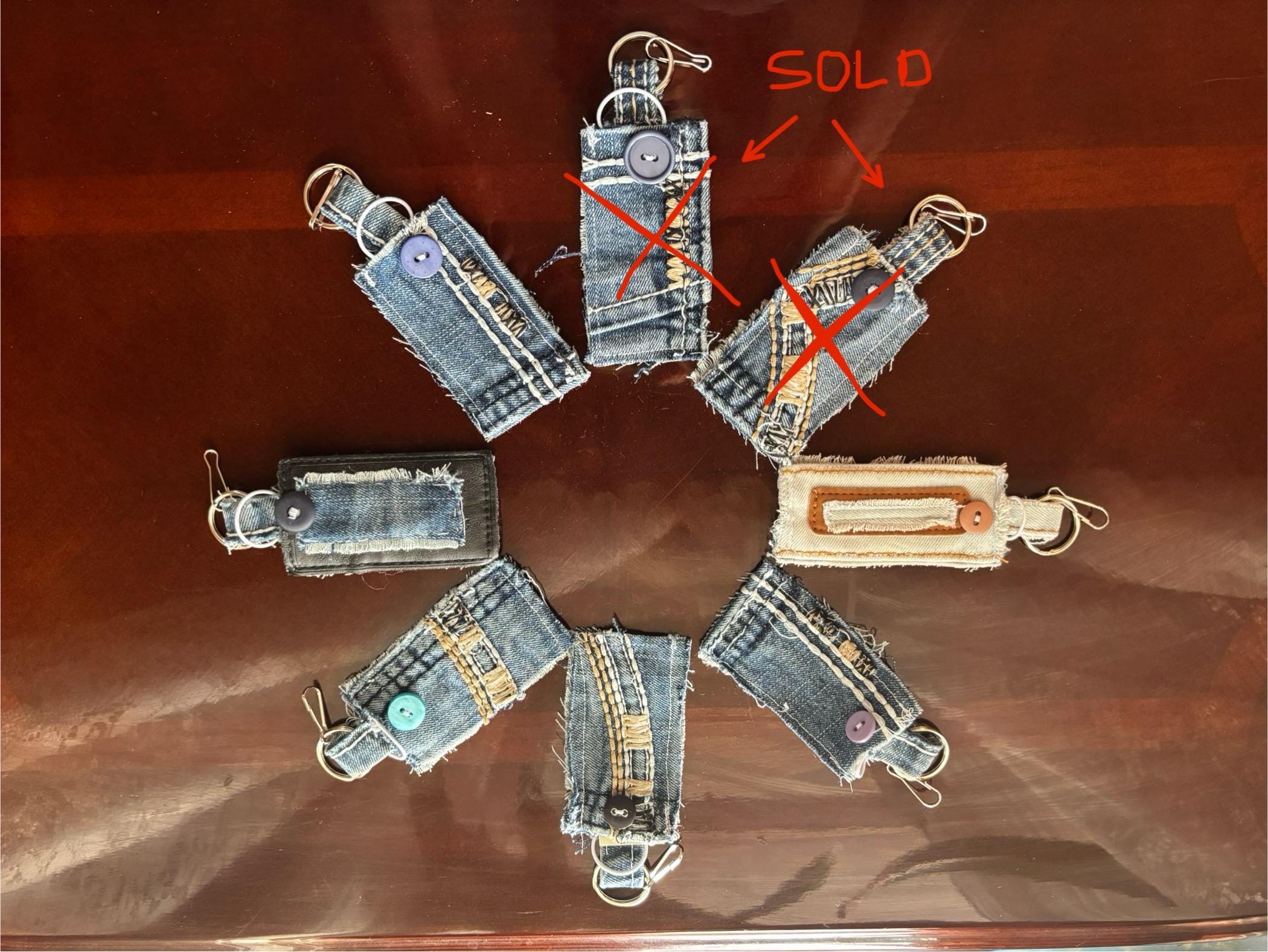 Charm Upcycled Denim Lip Balm Holder Keychain/blue Jean Lip Balm Holder ...