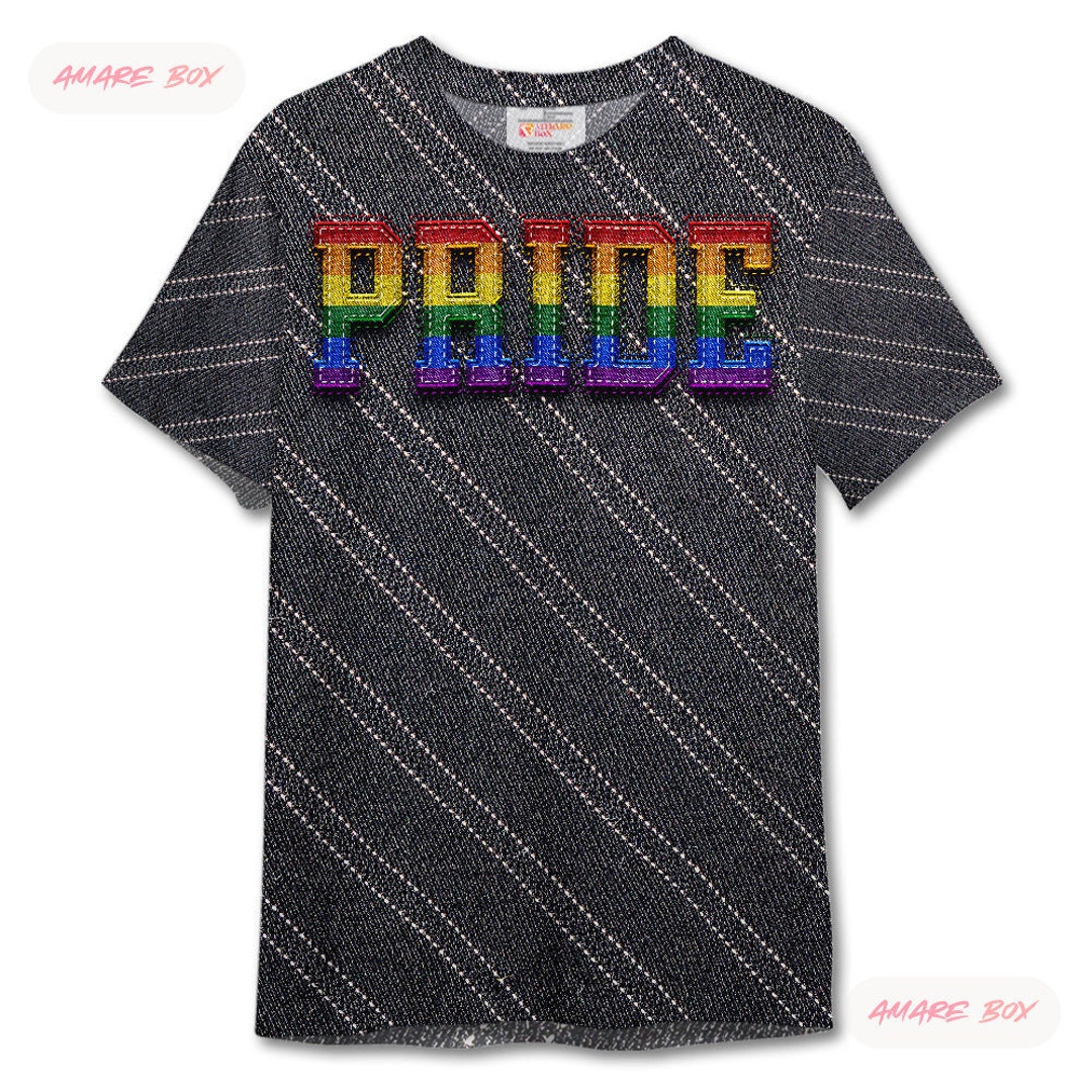 Amare Box Pride Month Sewing LGBT Flag Shirt, Rainbow, Gay Lesbian ...
