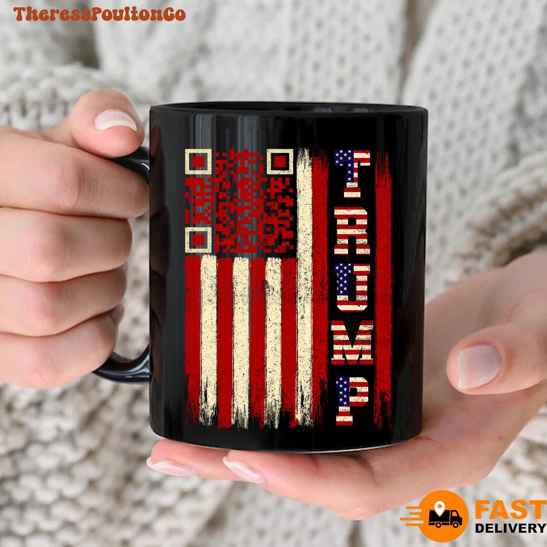 Trump Dance QR Code Mug, Funny Dancing Trump Coffee Mug, Political ...