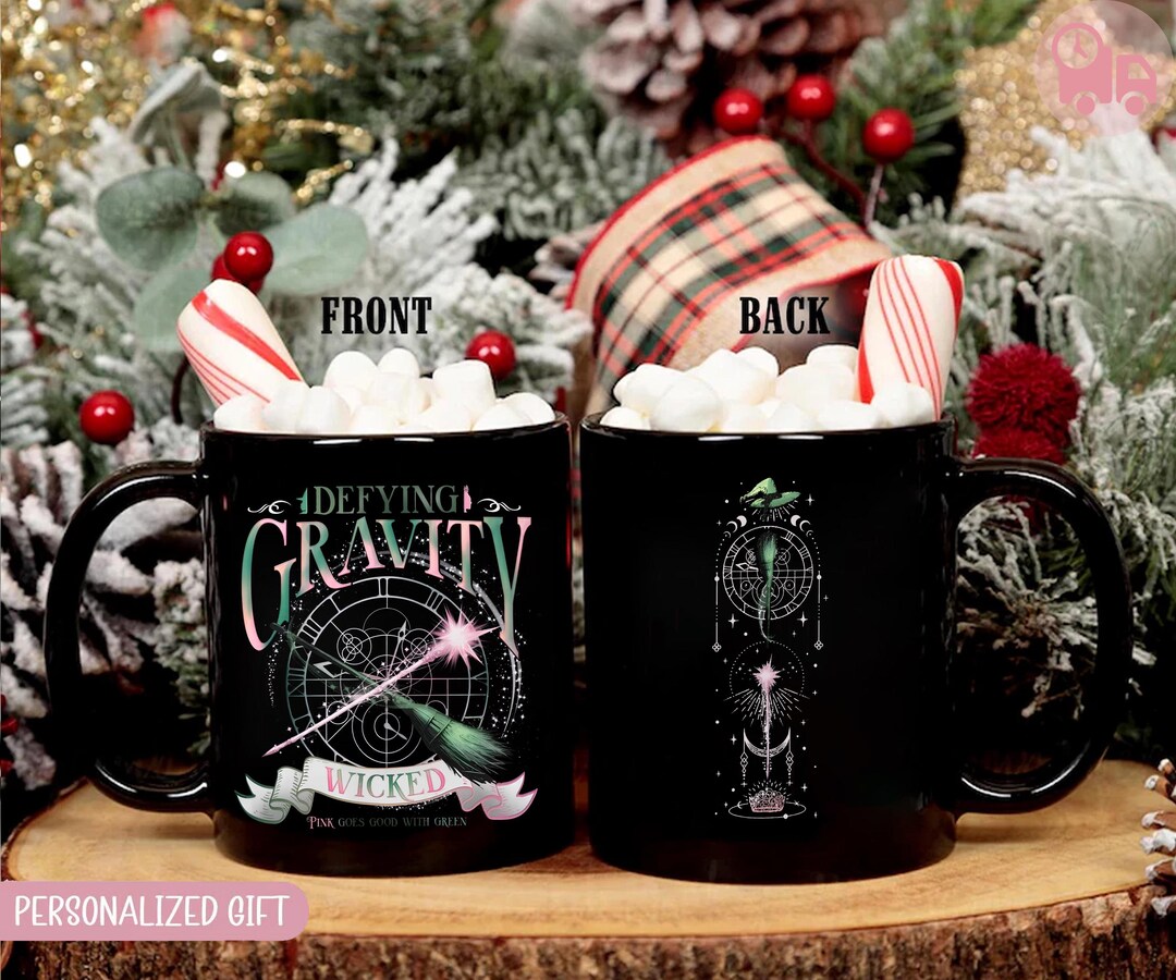 Wicked Defying Gravity Mugs, Wickedpink and Green Changed for Good Mug ...