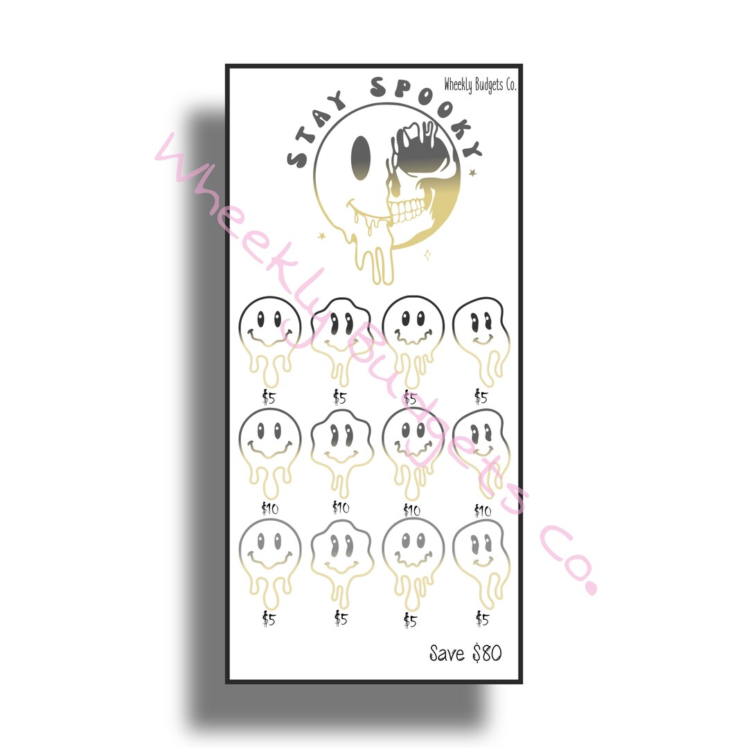 Stay Spooky Smiley Face Melting Savings Challenge - Etsy